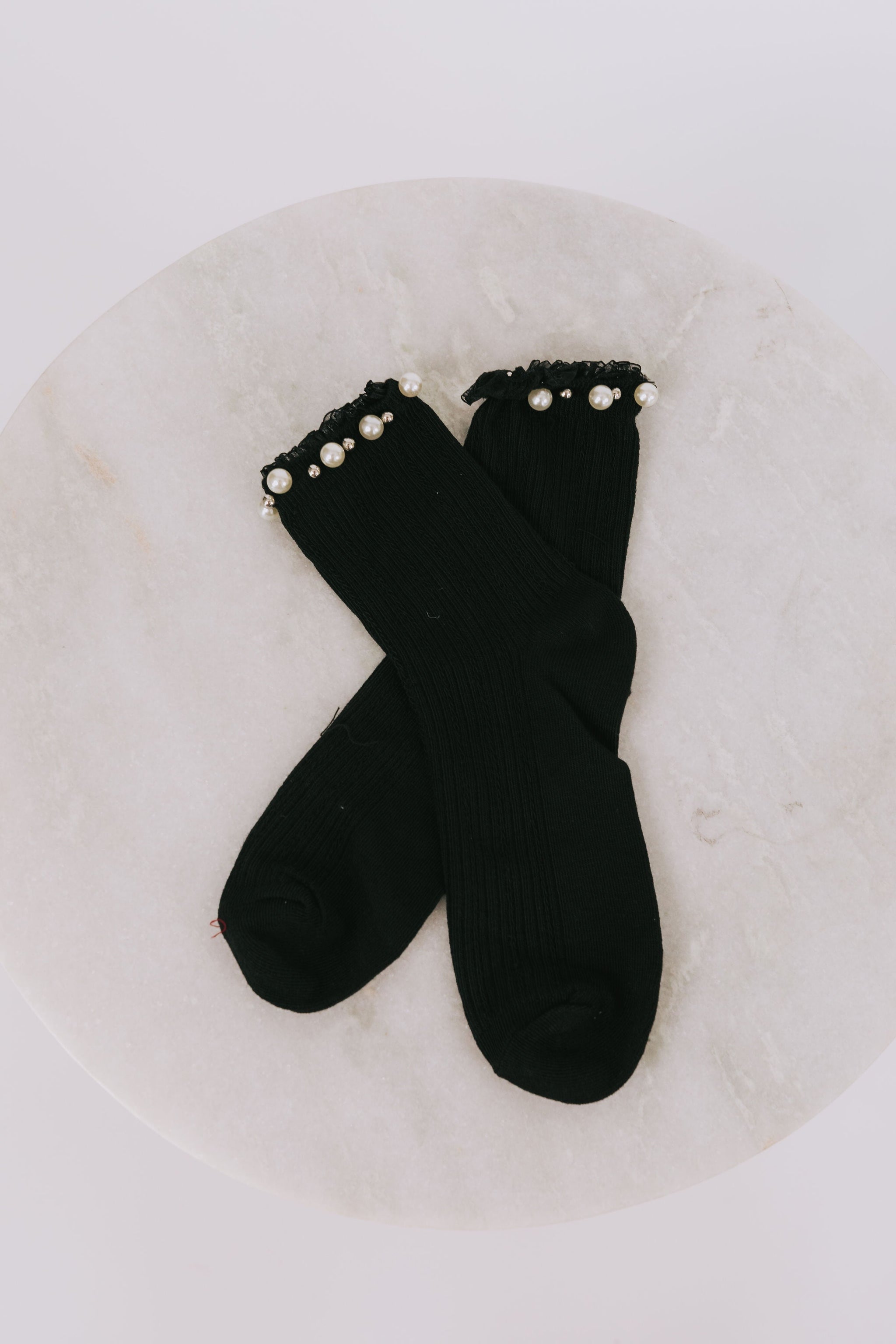Pearl Trimmed Steps Socks