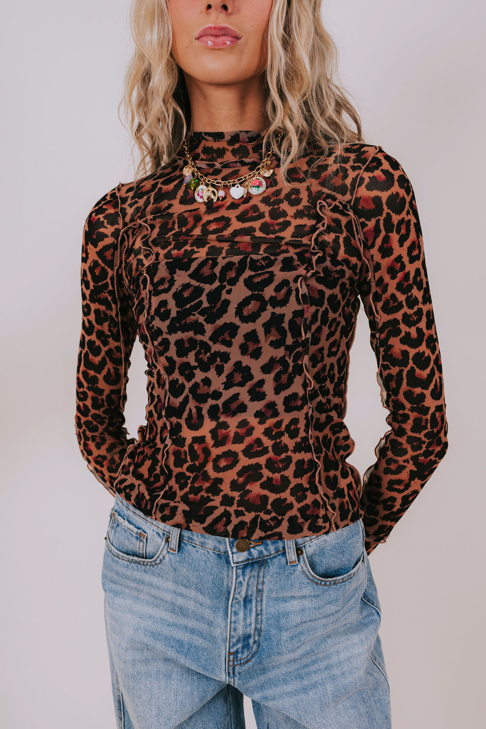 FREE PEOPLE - Charlie Printed Mesh Top