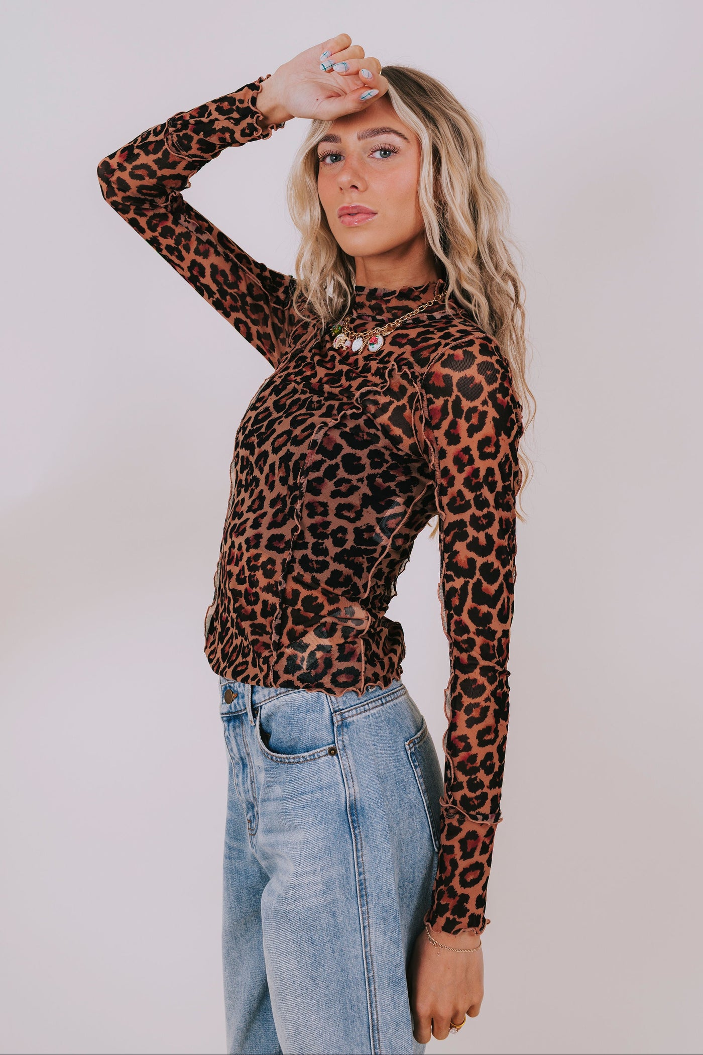 FREE PEOPLE - Charlie Printed Mesh Top